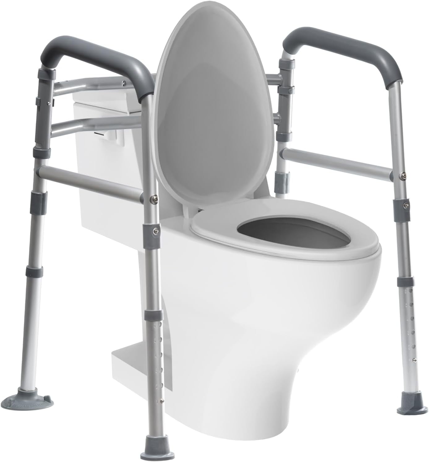 Toilet Safety Rails for Seniors & Disabled - Adjustable, Foldable, Tool ...
