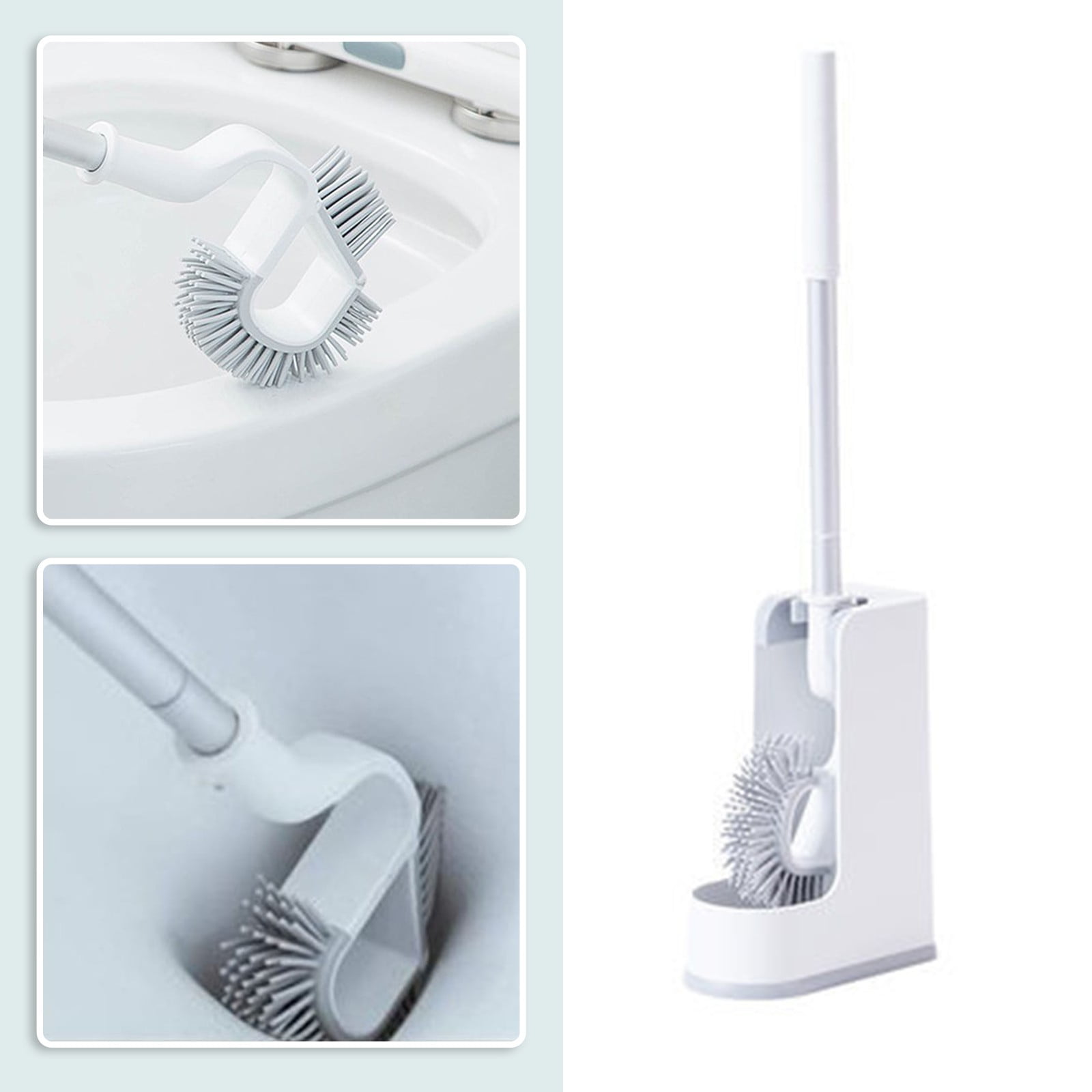 Toilet Scrubber Brush And Holder Under Rim Lip Brush With Storage Caddy ...