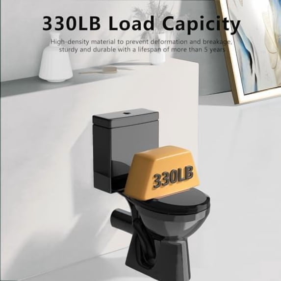 Toilet Seat Black, Toilet Seat Round 16.5 inch Soft Close Quiet, No ...