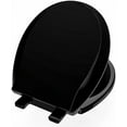 Toilet Seat Black, Toilet Seat Round 16.5 inch Soft Close Quiet, No ...