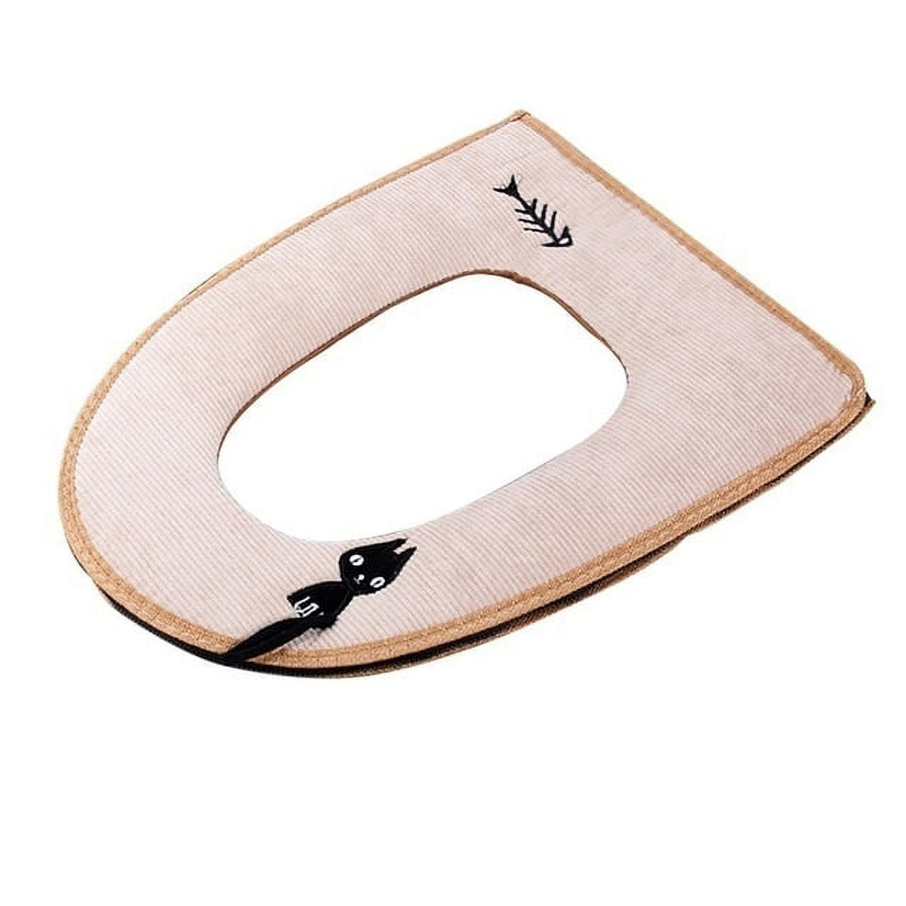 Toilet Seat Cover Bathroom Soft Waterproof Zipper Toilet Seat Cover ...