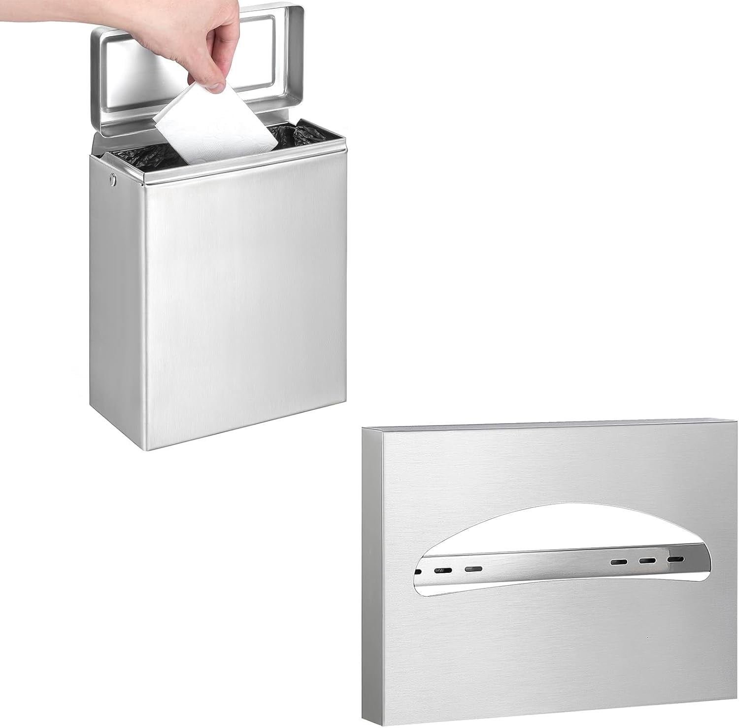 Toilet Seat Cover Dispenser Wall Mounted, Sanitary Napkin Receptacle ...