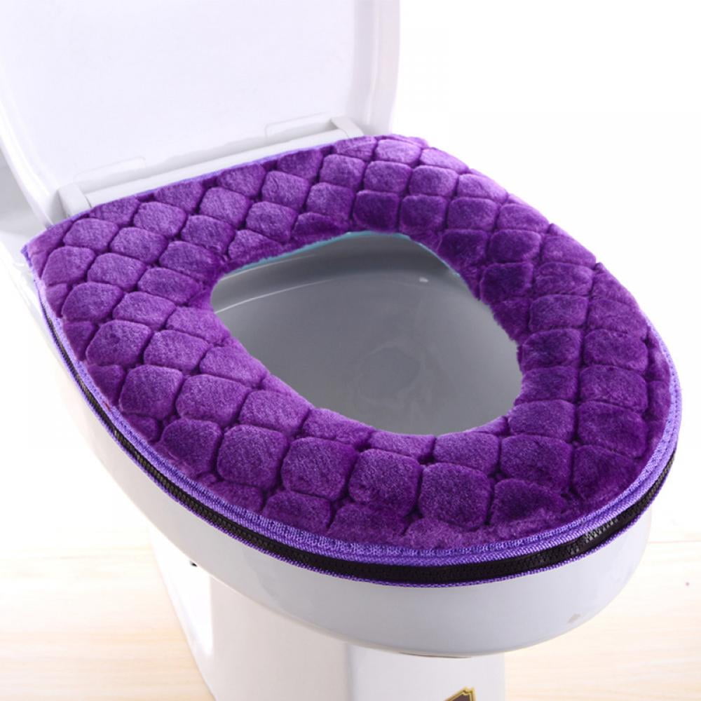 Toilet Seat Cover Pads, Bathroom Soft Thicker Warmer Washable Cloth ...