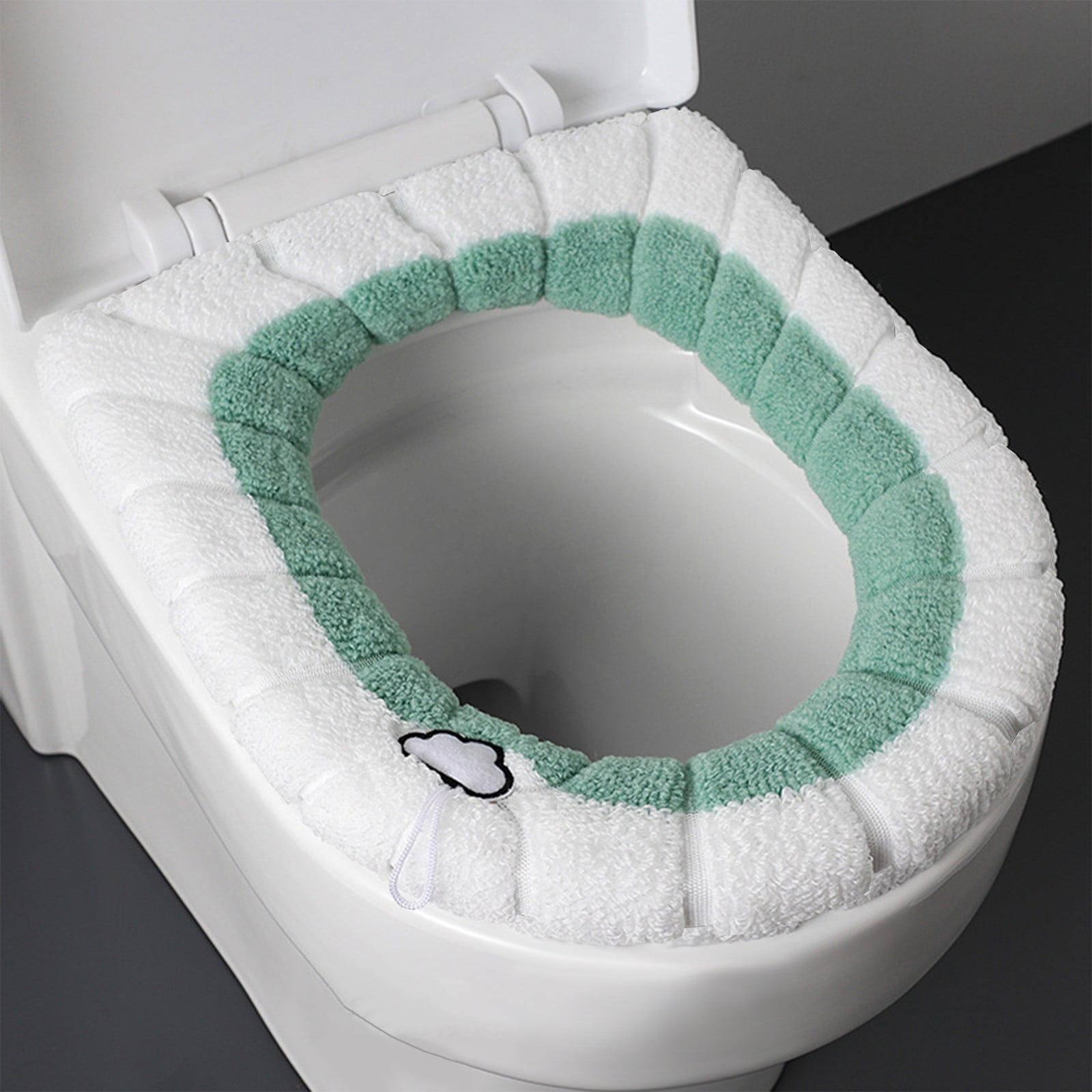 Toilet Seat Cover Soft Fiber Cloth, Washable Reusable Pad, Warmer ...