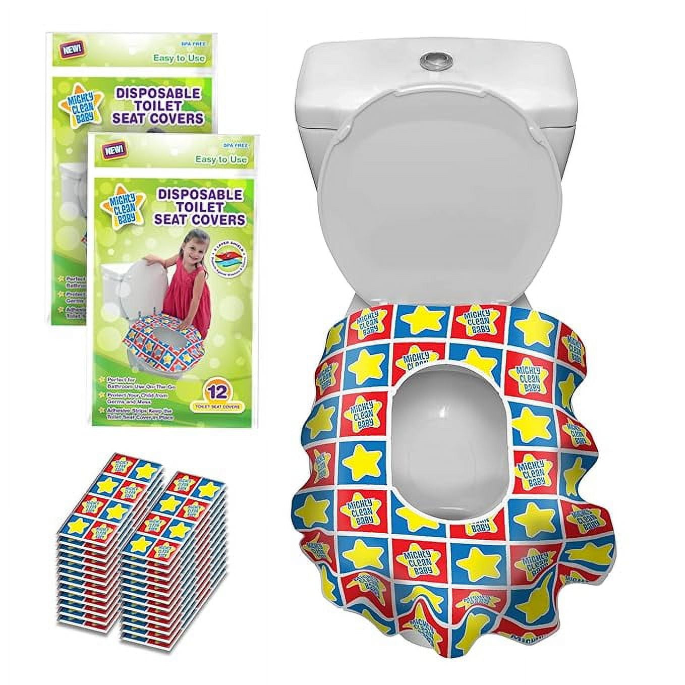 Toilet Seat Covers Disposable - 24 Large Waterproof Potty Covers for ...