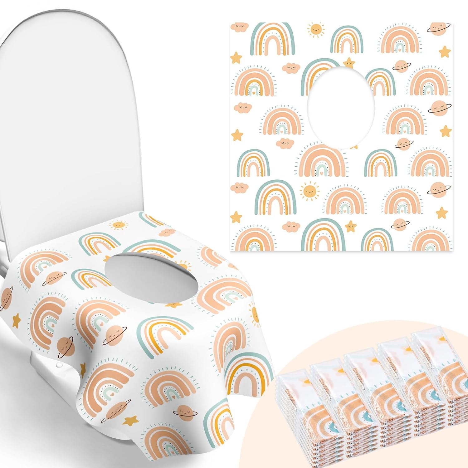 Toilet Seat Covers Disposable, Large Waterproof Potty Covers for ...