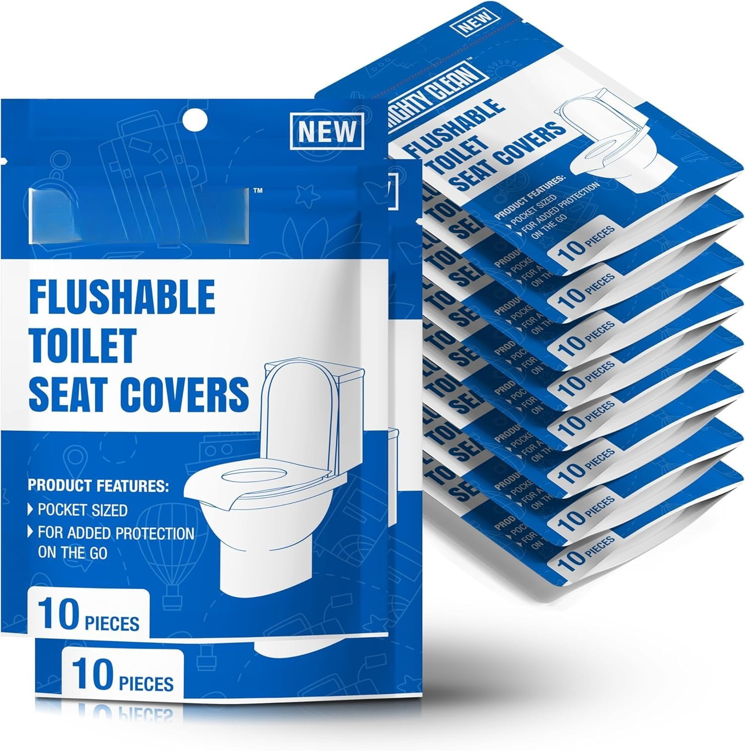 Toilet Seat Covers Flushable (100 ) - Upgraded XL Size| Biodegradable ...