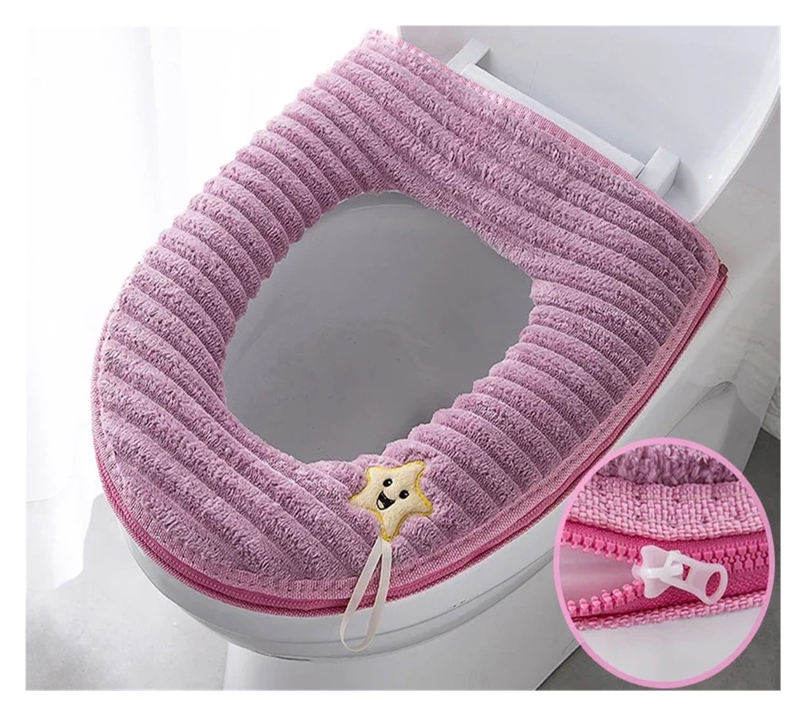 Toilet Seat Cushion Household Toilet Seat Cover All Season Zipper Style ...