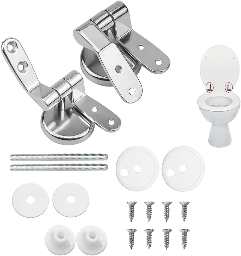 Toilet Seat Hinge Fasteners, Pack of 2 Replacement Toilet Seat Hinges ...
