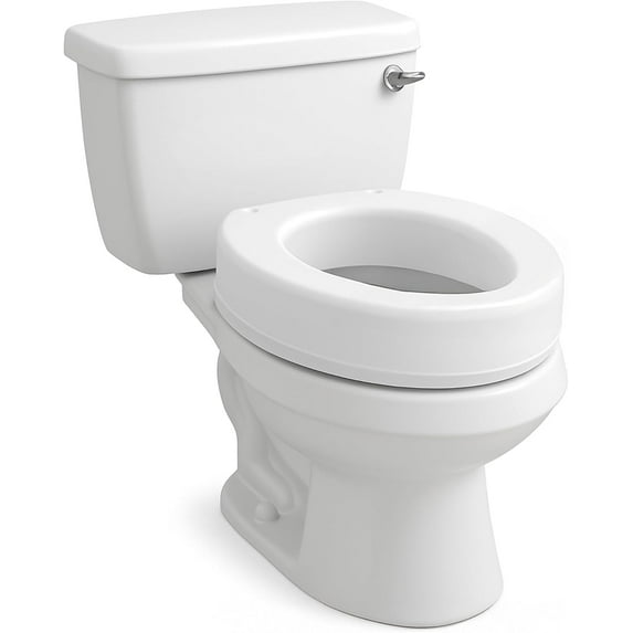 Toilet Seat Riser, Round Raised Toilet Seat Adds 3.5 inches to Toilet ...