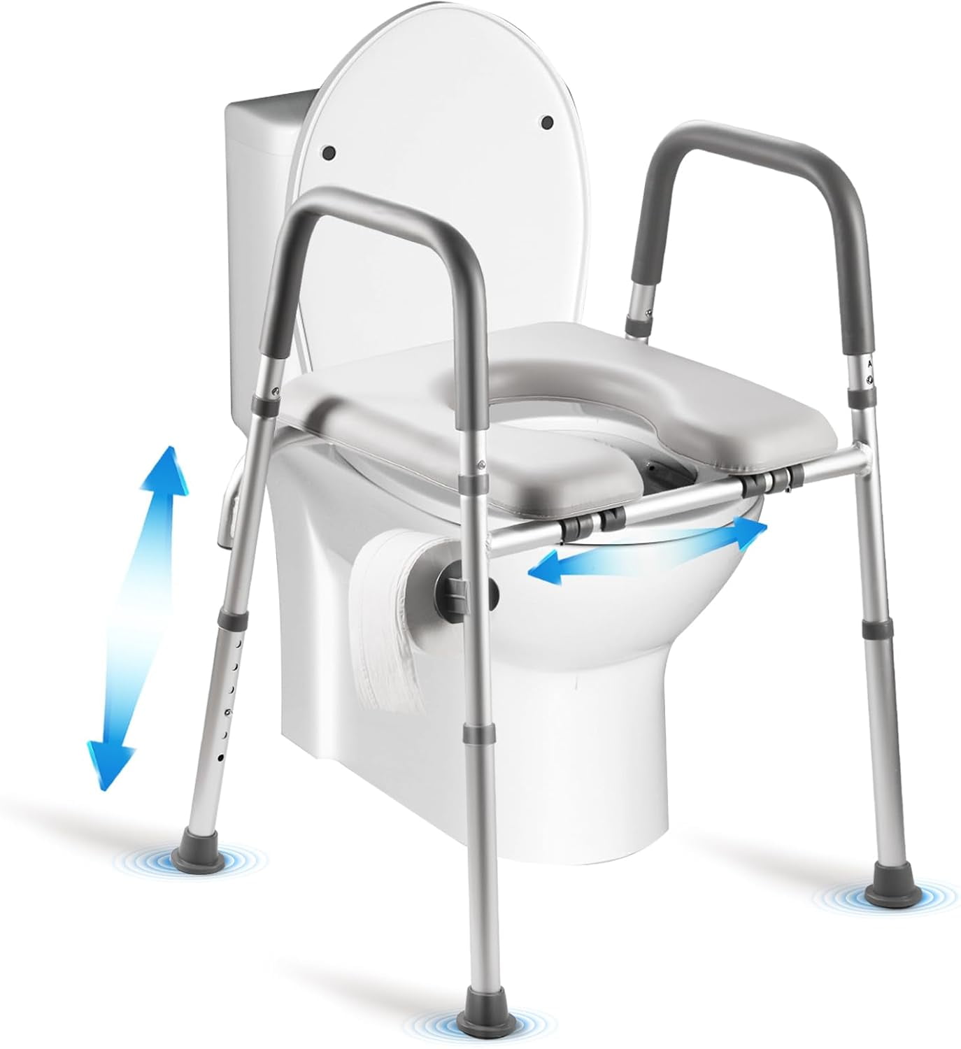 Toilet Seat Riser for Seniors, Raised Toilet Seat with Handles ...