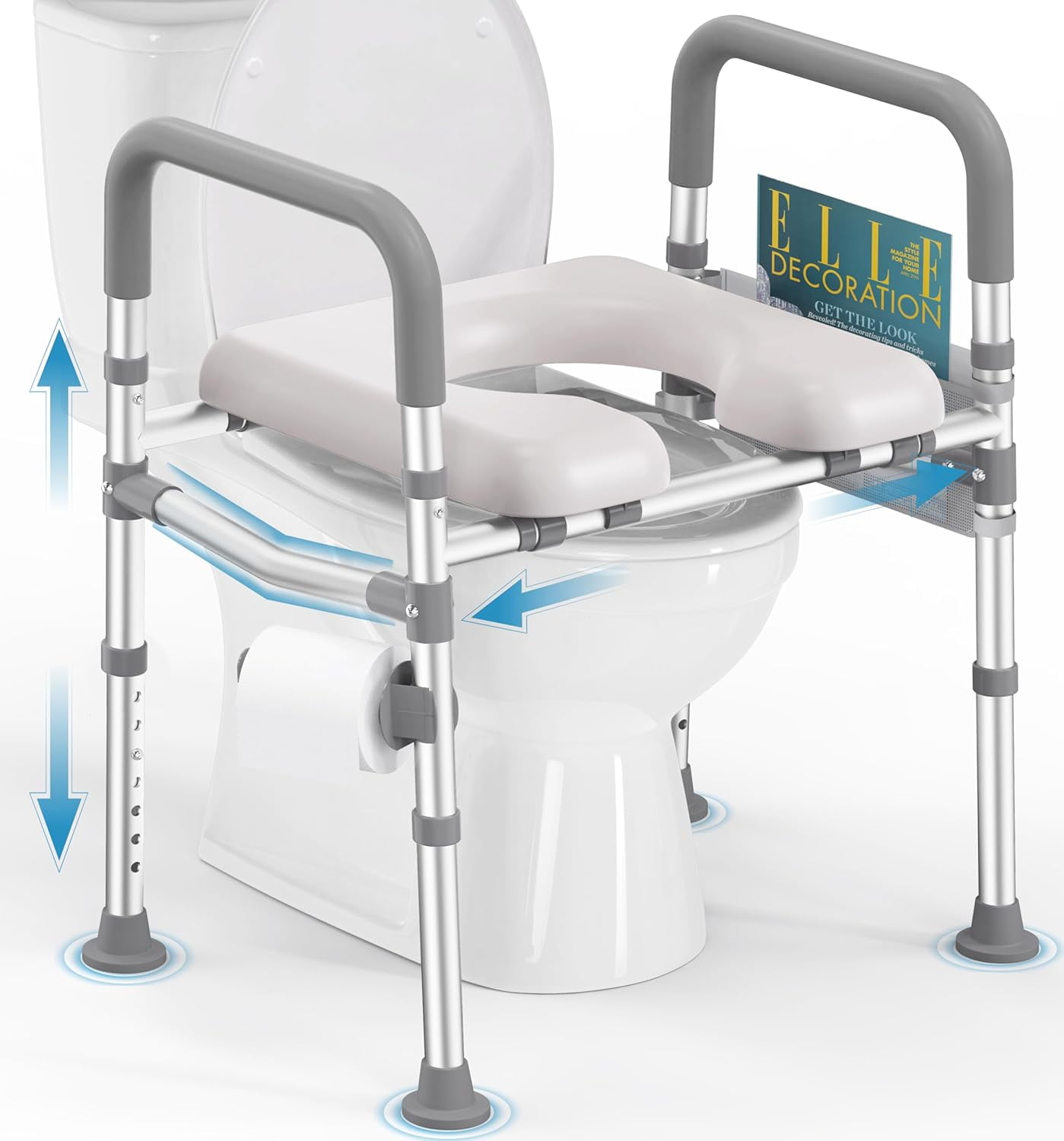 Toilet Seat Risers for Seniors, 400 LBS Raised Toilet Seat with ...