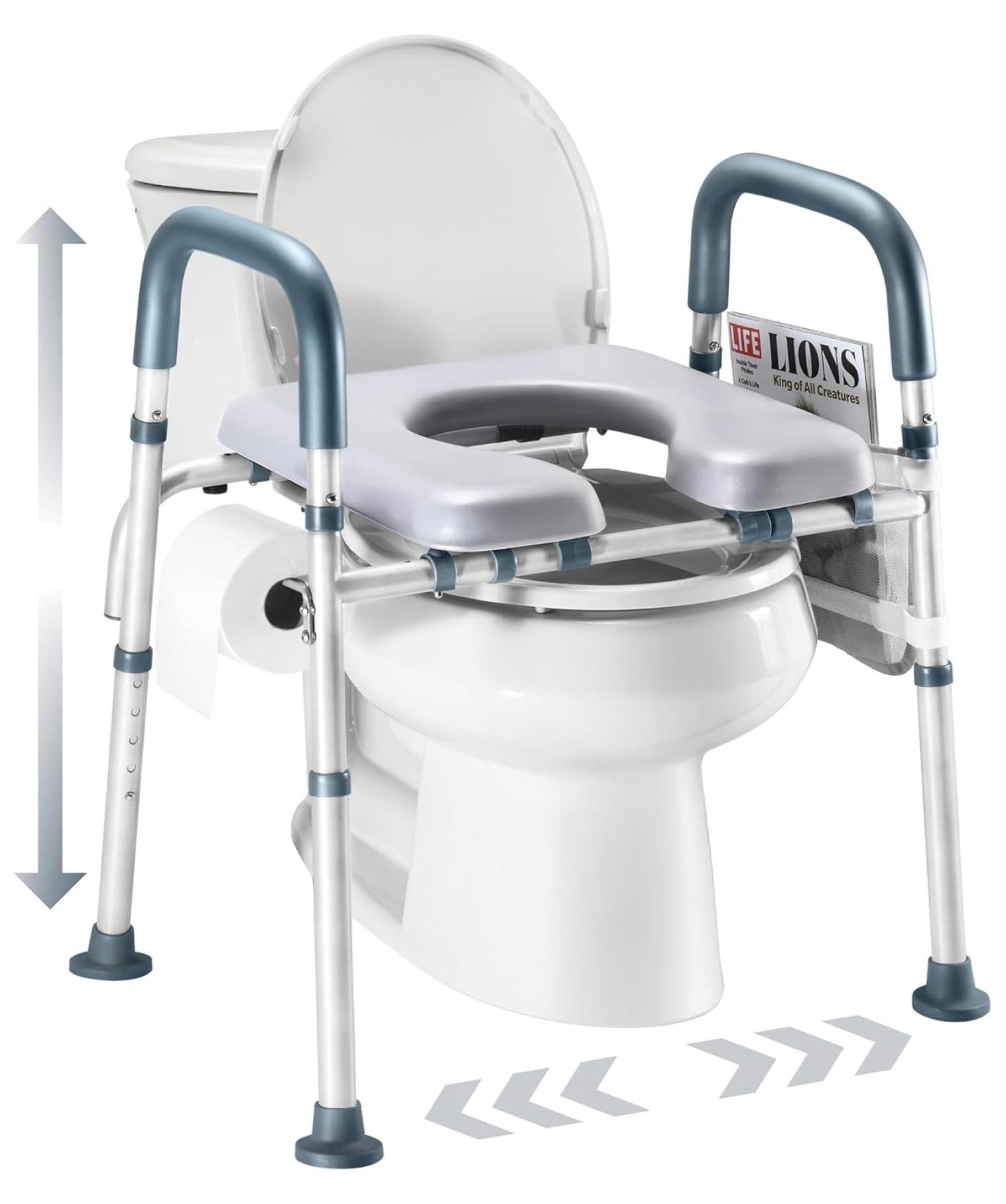 Toilet Seat Risers for Seniors - Adjustable Height Raised Toilet Seat ...