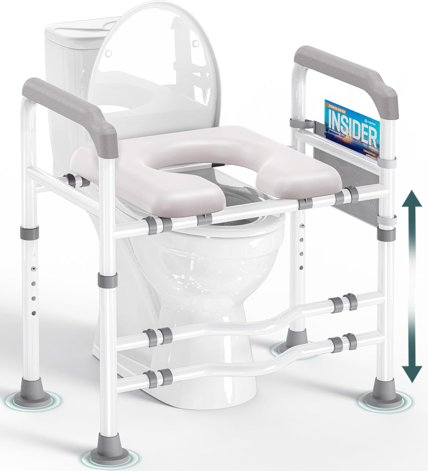 Toilet Seat Risers for Seniors, FSA HSA Eligible Adjustable Raised ...