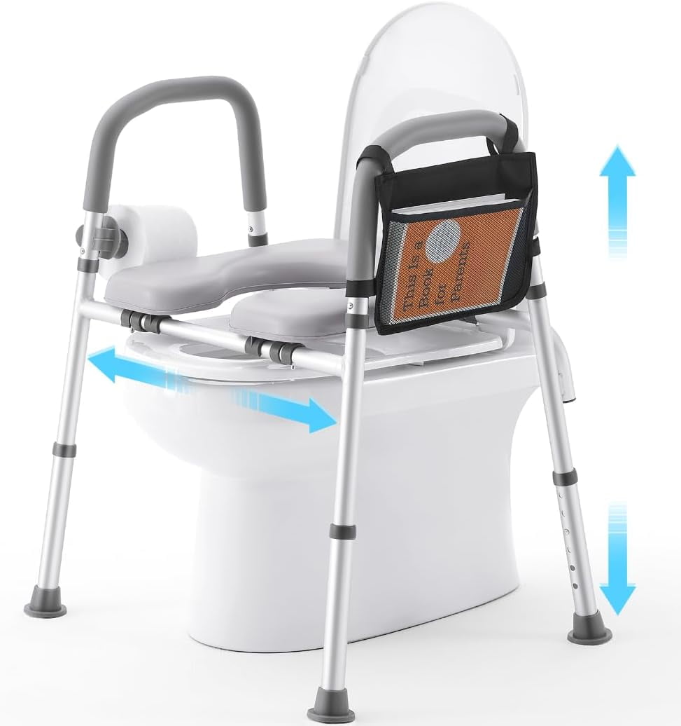 Toilet Seat Risers for Seniors, FSA HSA Eligible Adjustable Raised ...