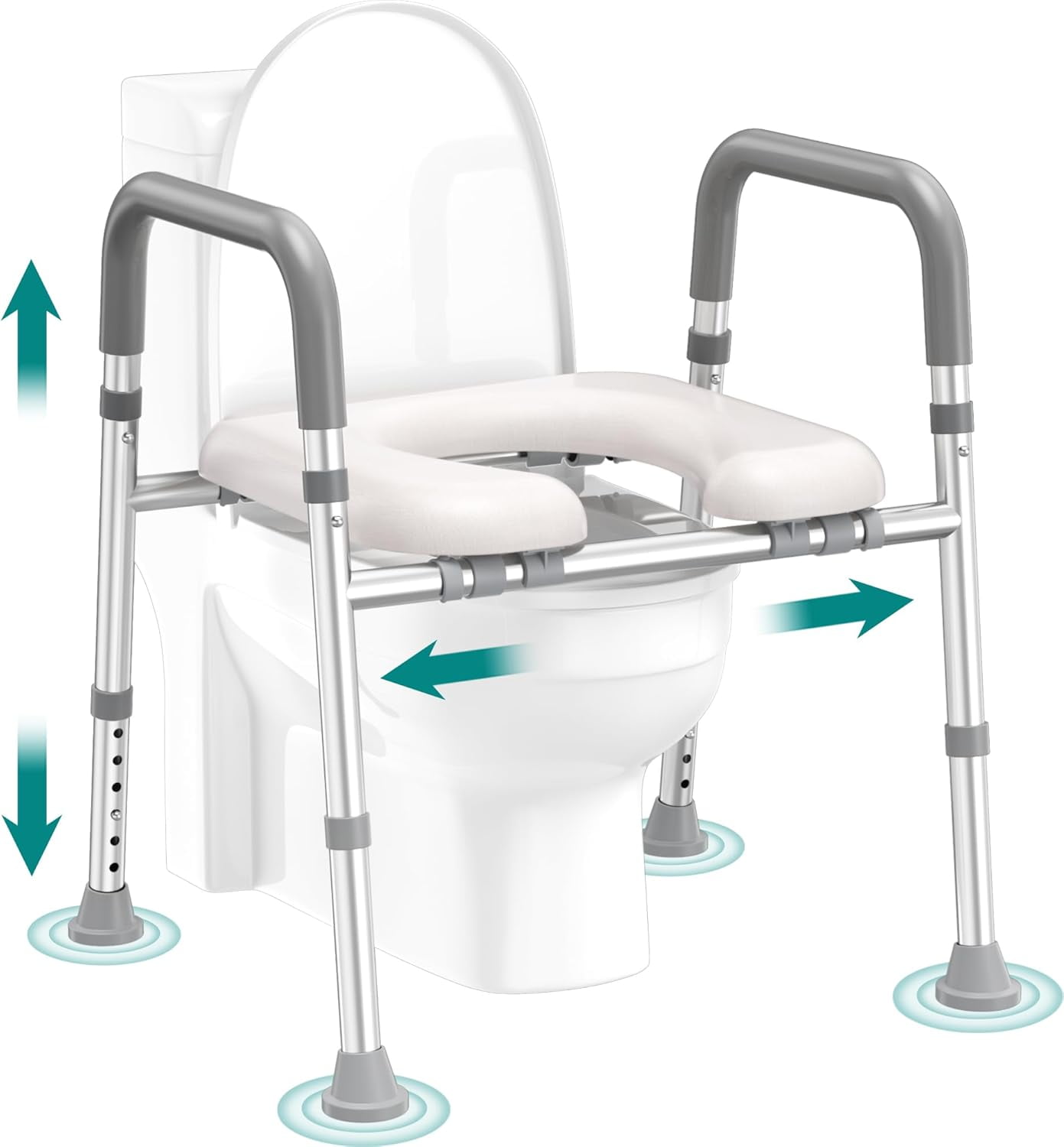 Toilet Seat Risers for Seniors, FSA/HSA Raised Toilet Seat with Handles ...