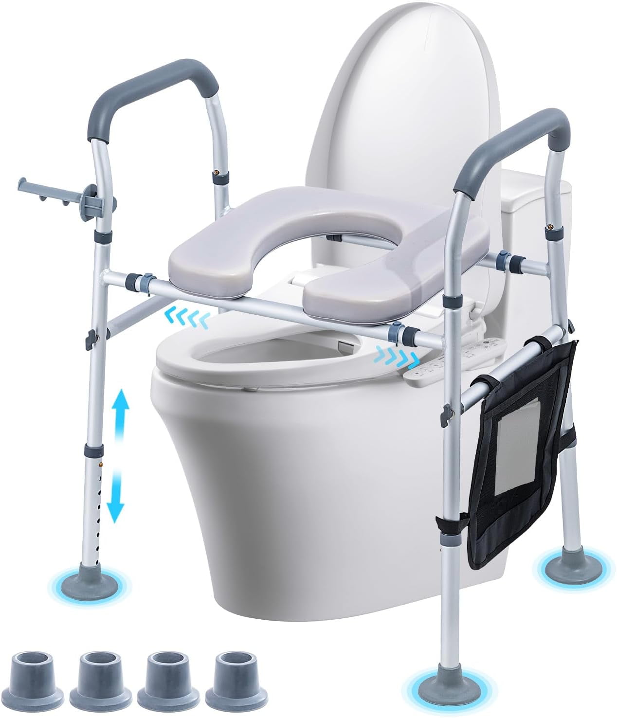 Toilet Seat Risers for Seniors,Raised Toilet Seat With Handles,Toilet ...