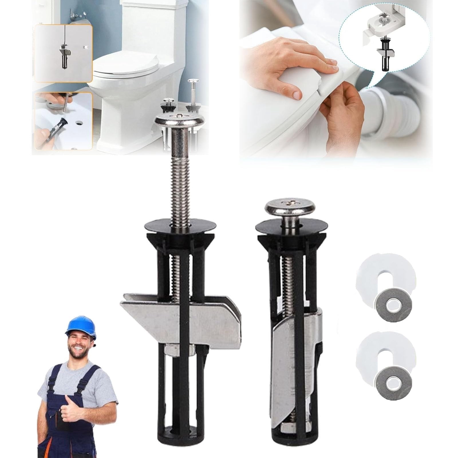Toilet Seat Screws Replacement Bolts, 2 Sets of 304 Stainless Steel ...