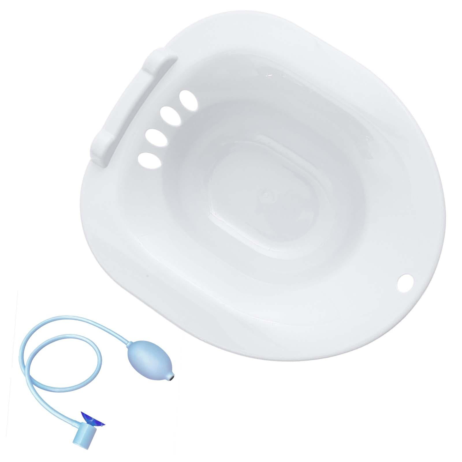 Toilet Seat Sink Woman Sits Bath Deep Bowl over The Toilet with Flusher ...