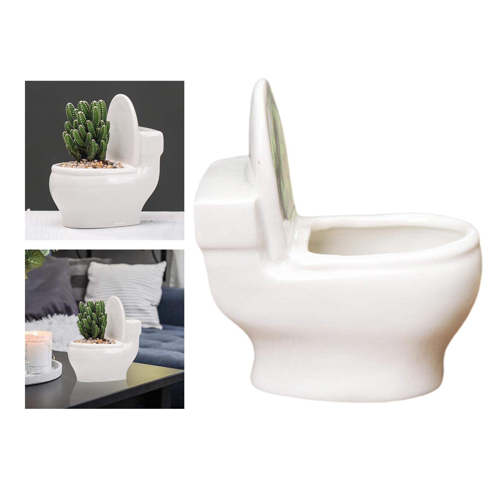 Toilet Shaped Flower Pot, Planter Pot Succulent Planter Cute Ceramic ...