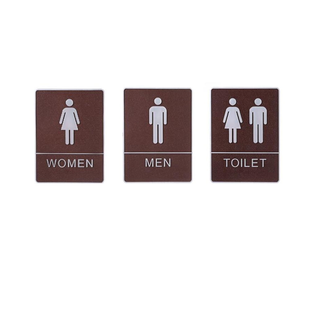 Toilet Sign Men's and Women's Restroom Sign Self-Adhesive Washroom ...