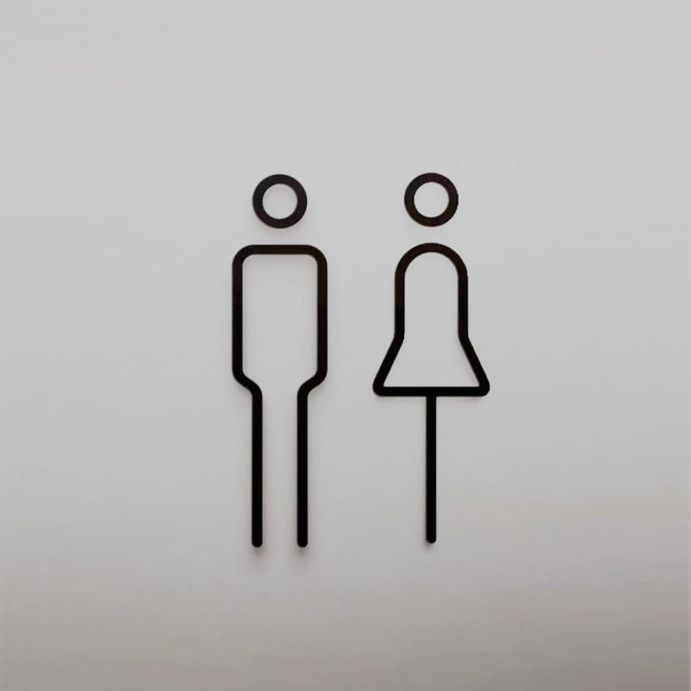 Toilet Sign Plate Wash Room Door Wall Label Sticker Wc Signage Board ...