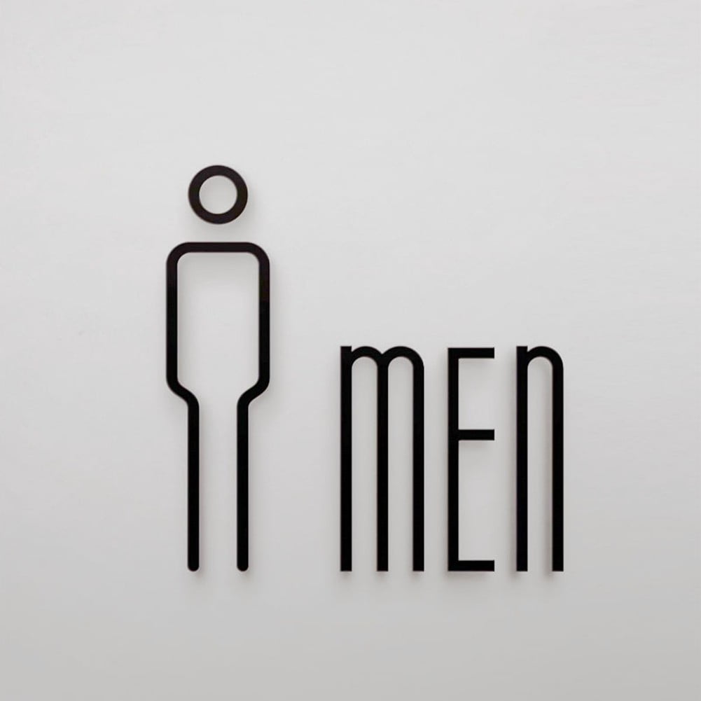 Toilet Sign Plate Wash Room Door Wall Label Sticker Wc Signage Board ...