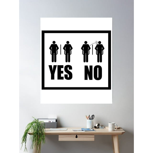 Toilet Sign Poster Wall Art, Modern Wall Decor For Living Room Bedroom ...