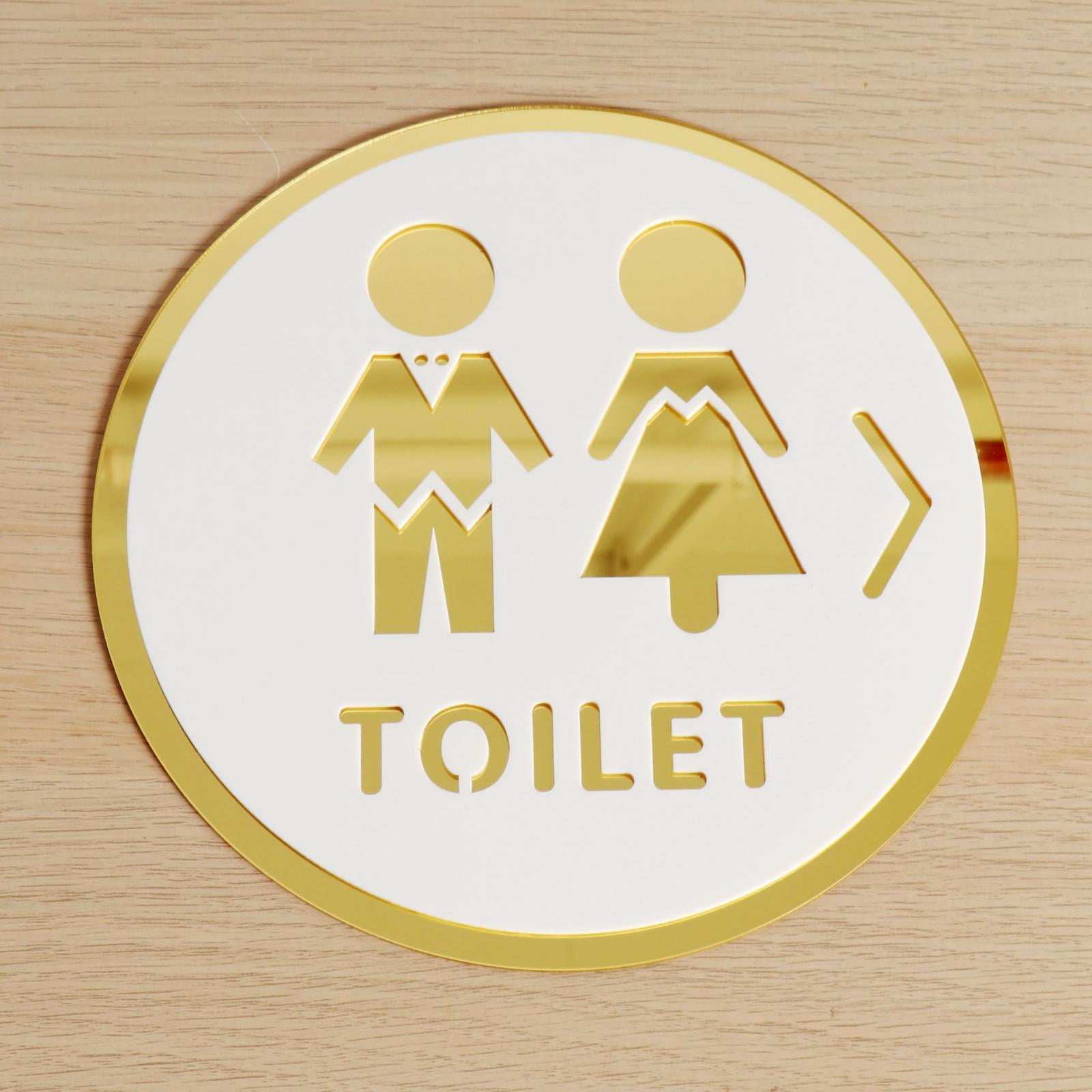 Toilet Sign Restroom Sign Decor Bathroom Decals Toilet Symbol Restroom ...