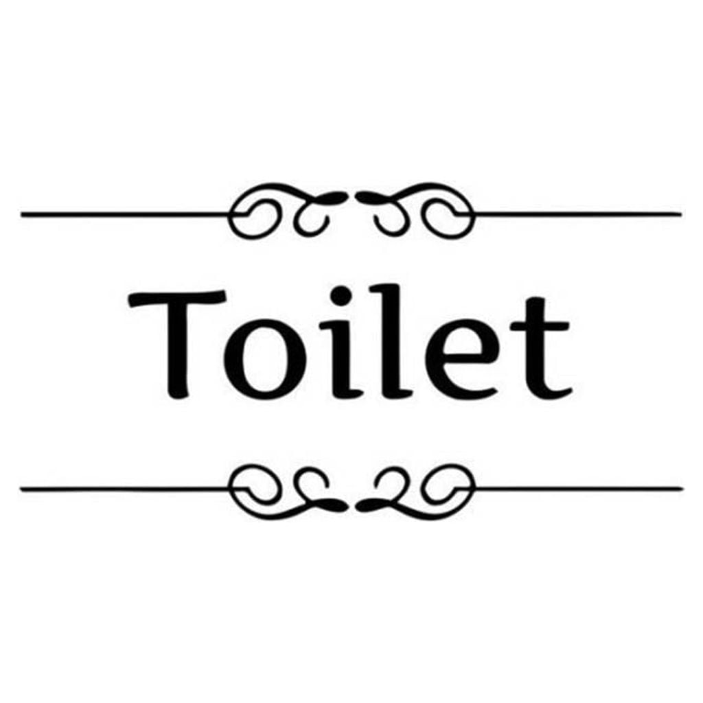 Toilet Sign Wall Decal Vinyl Stickers, Removable Cute Art Design DIY ...