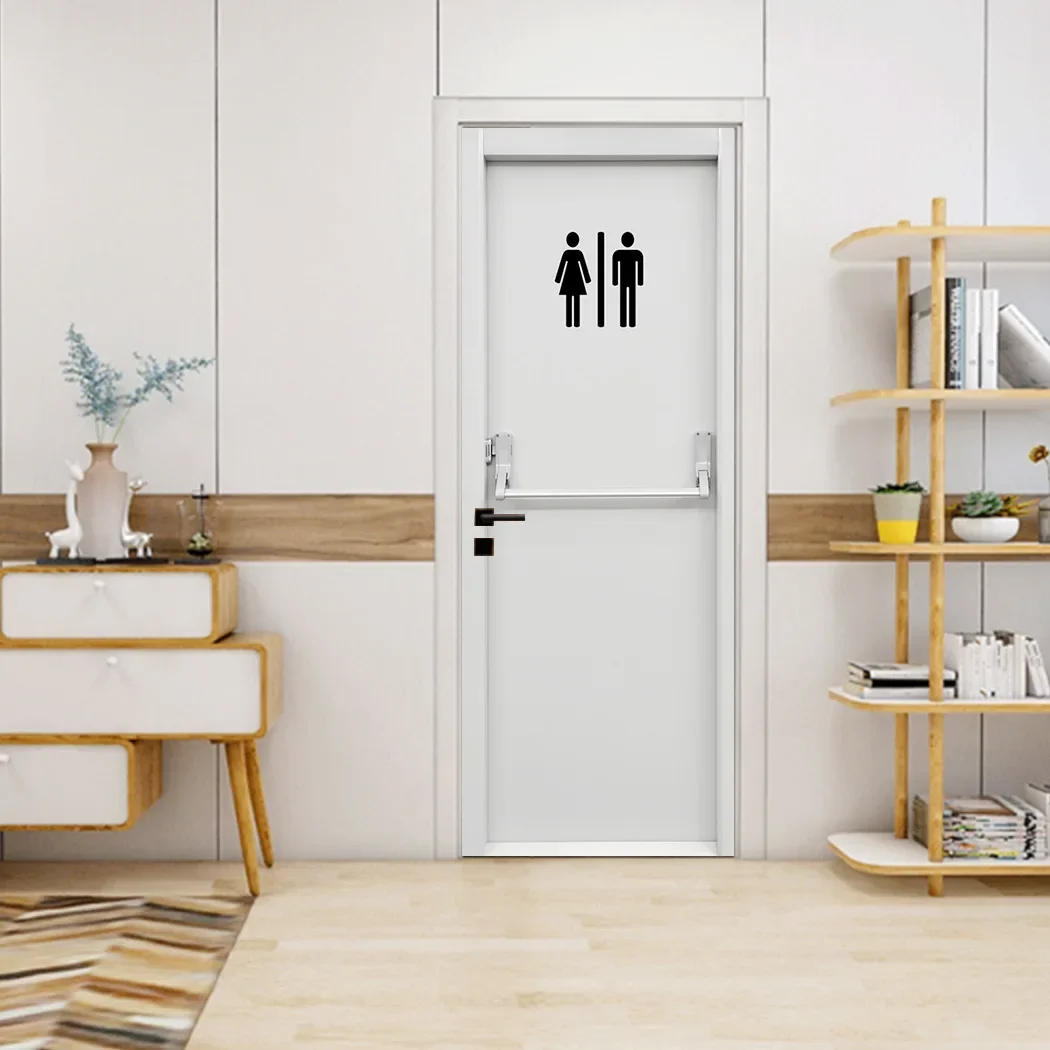 Toilet Simulation Door Stickers Modern Restroom Signs Wallpaper Self ...