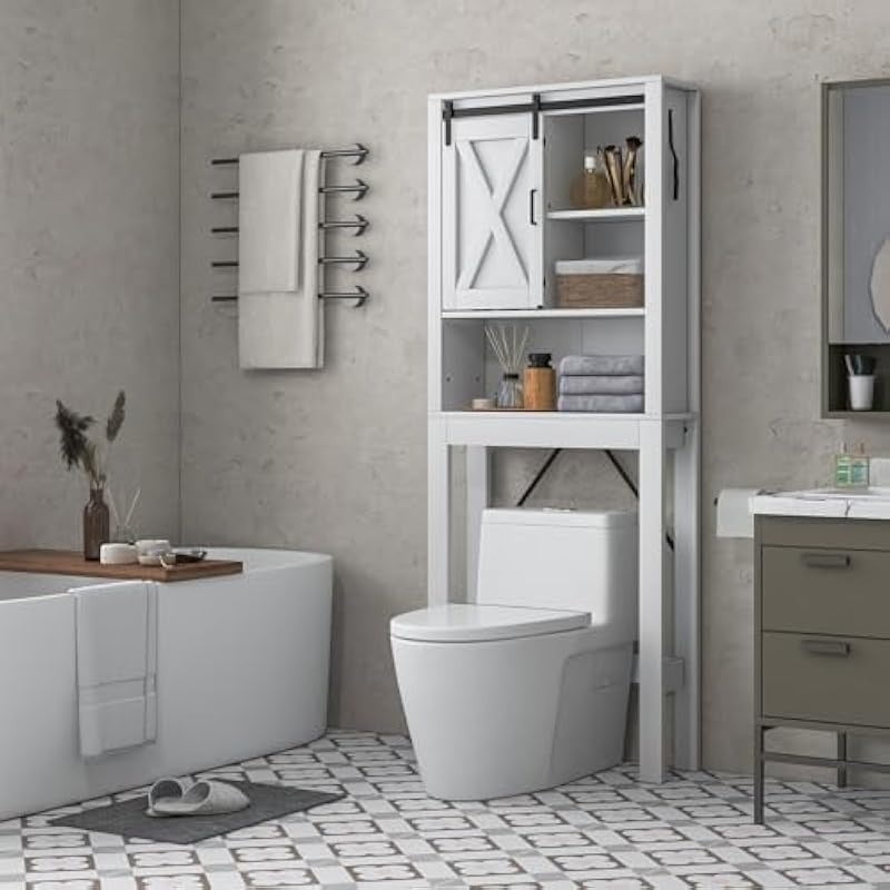 Over The Toilet Space Saver Cabinet - Freestanding Bathroom Storage ...