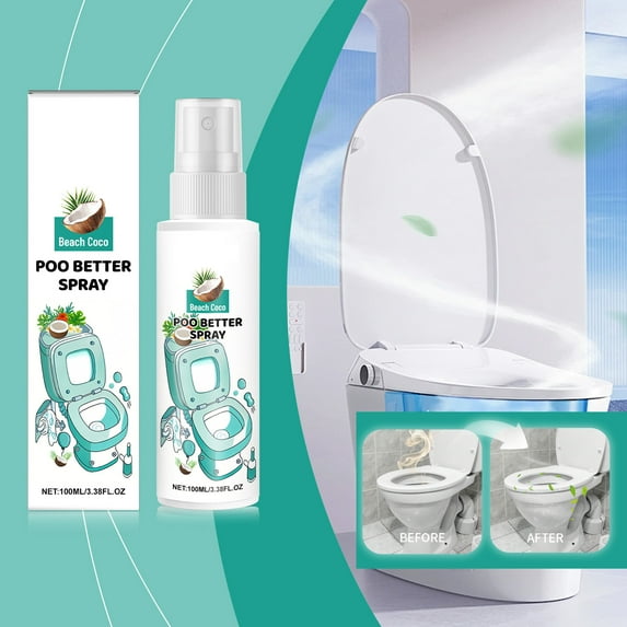 Toilet Spray 3.38 Fl.Oz, Poop Spray Beach Coco, Bathroom Air Fresheners ...