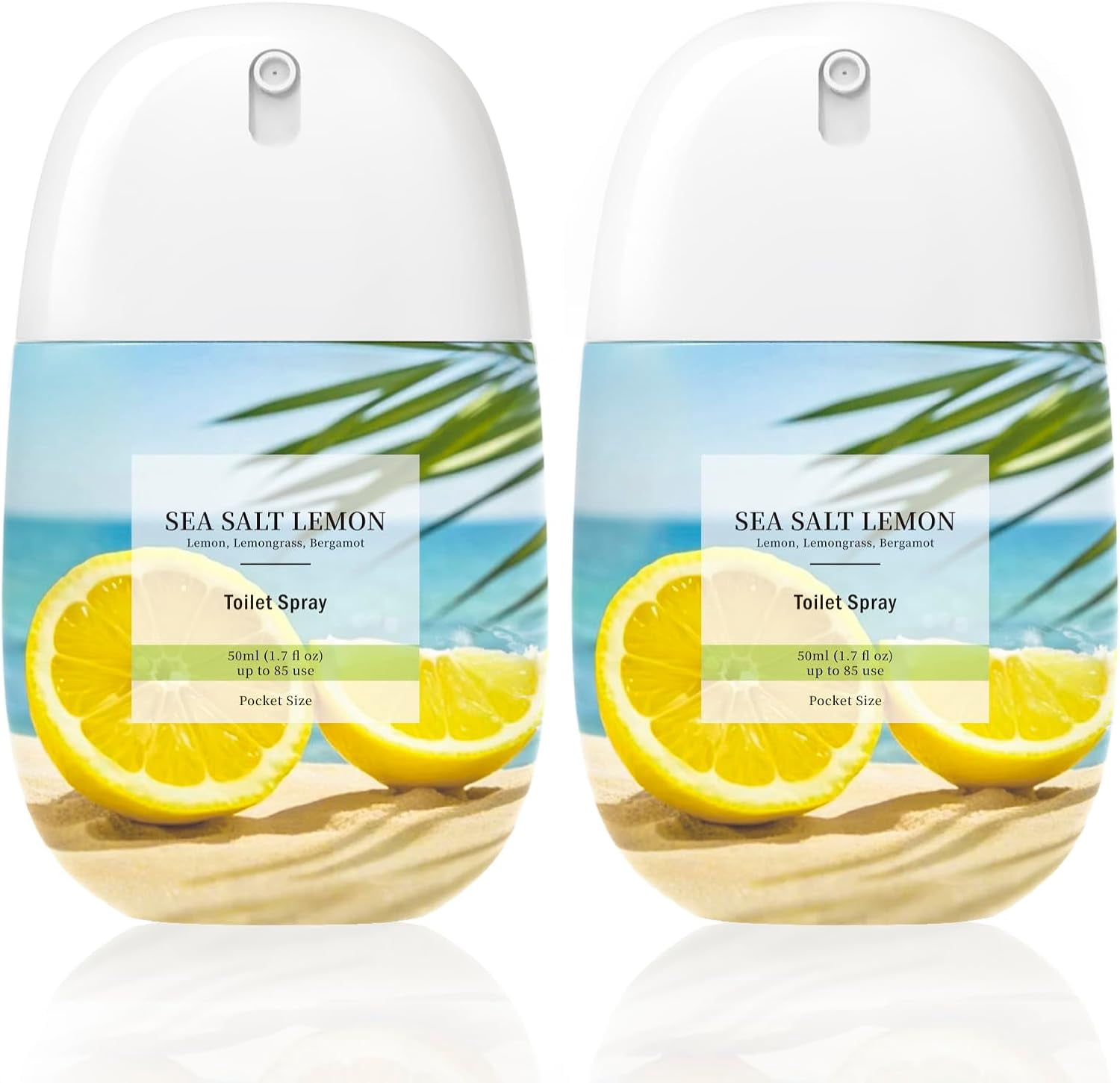 Toilet Spray Travel Size, Citrus and Sea Salt Lemon, 2 Pack, 1.7 fl oz ...