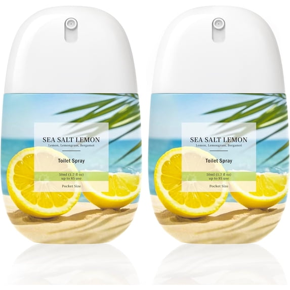 Toilet Spray Travel Size, Citrus and Sea Salt Lemon, 2 Pack, 1.7 fl oz ...