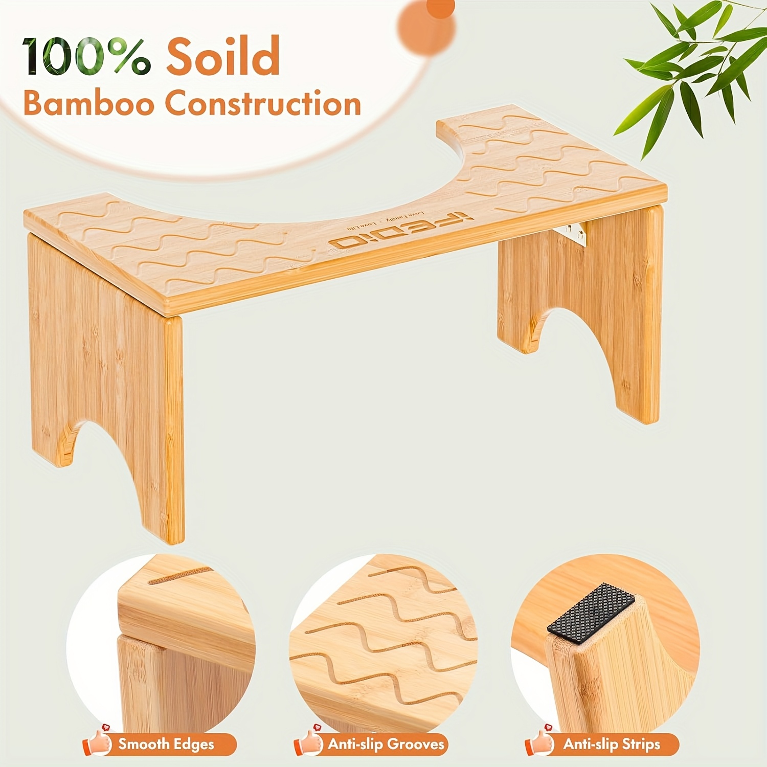 Toilet Stool, Poop Stool, Bamboo 7 Inch Toilet Potty Stool, Foldable ...