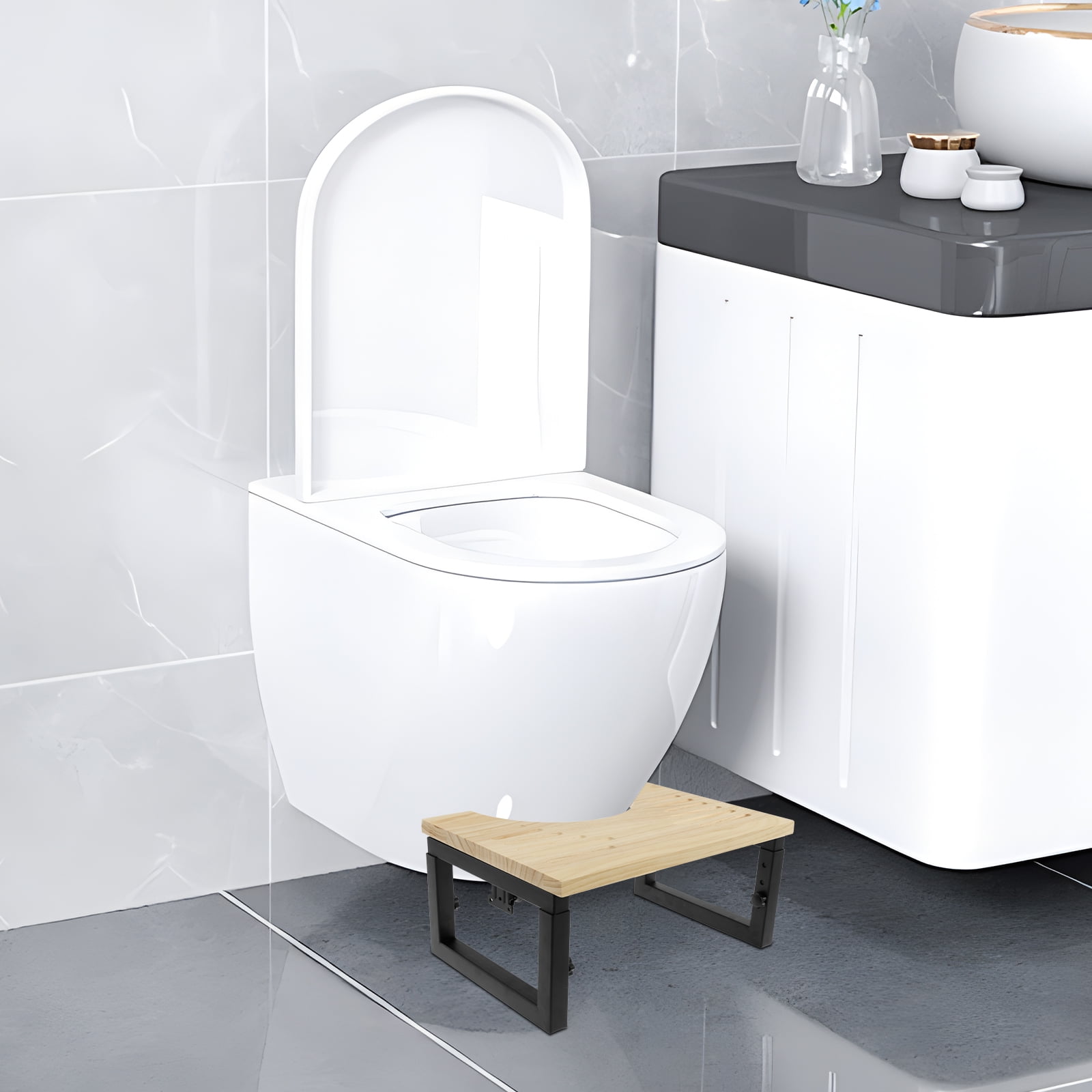 Toilet Stool Squat Adult and Kids - 8 Inches Foldable Poop Stool for ...