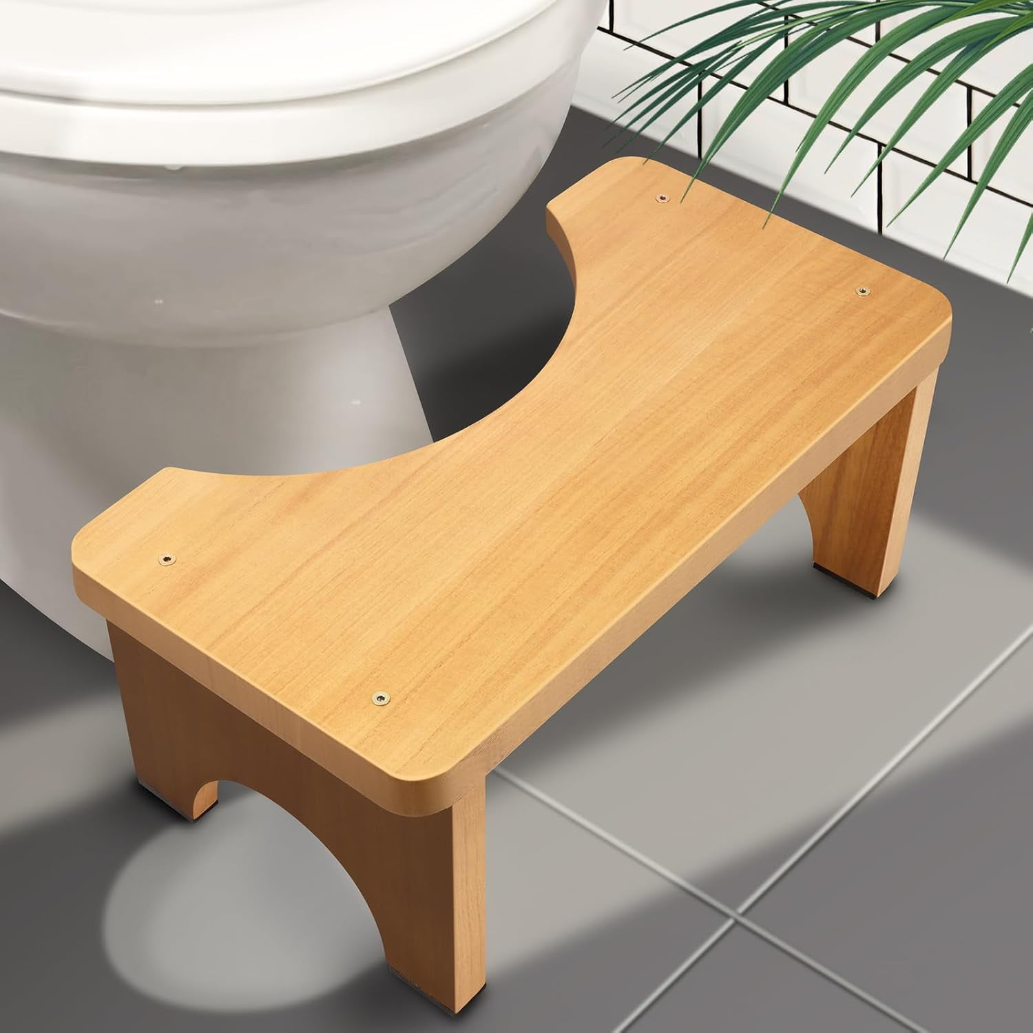 Toilet Stool Squat Adult, Wood Poop Stool for Bathroom Adults, Portable ...