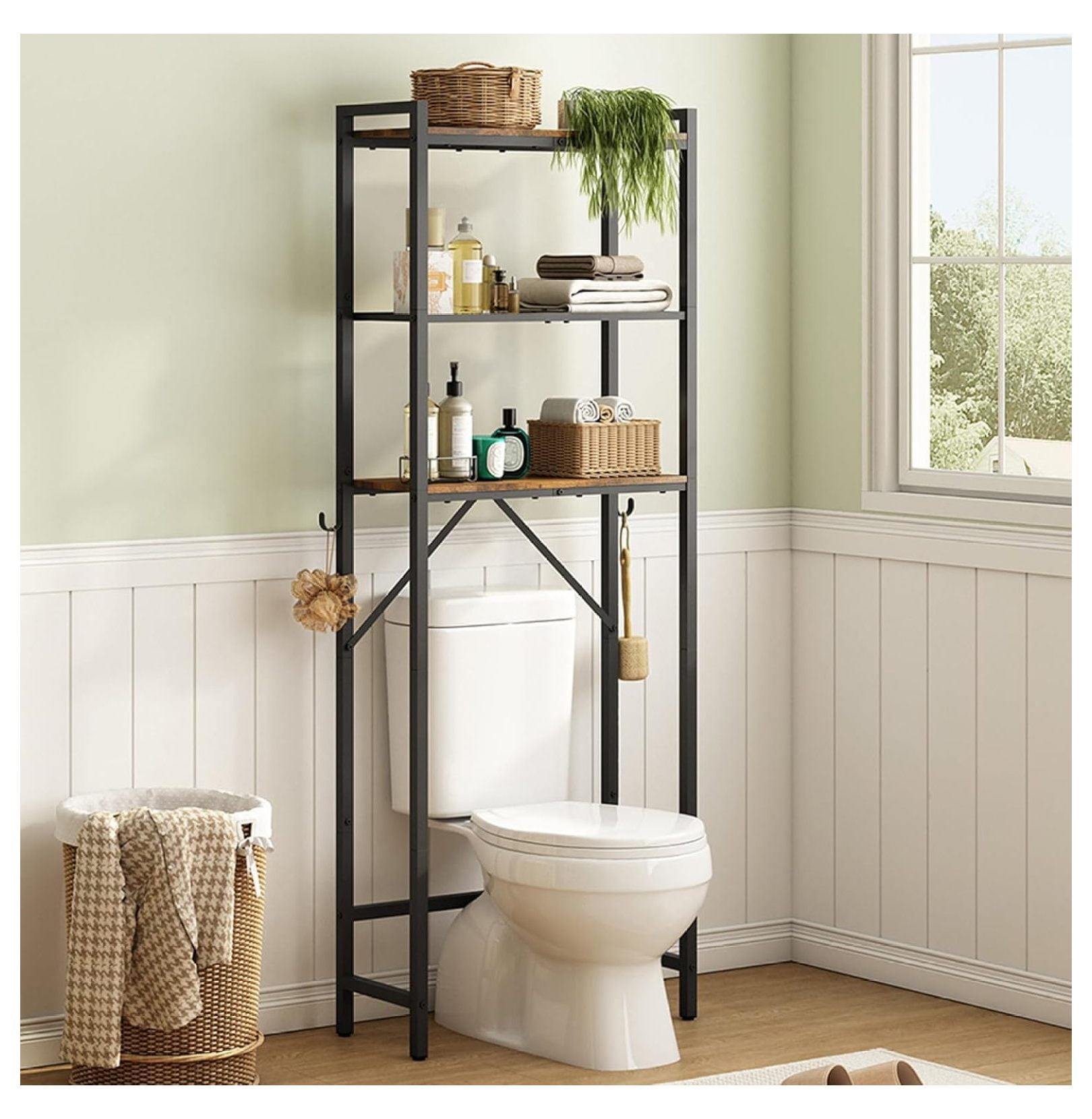 Over The Toilet Storage, 3-Tier Over-The-Toilet Space Saver Organizer ...