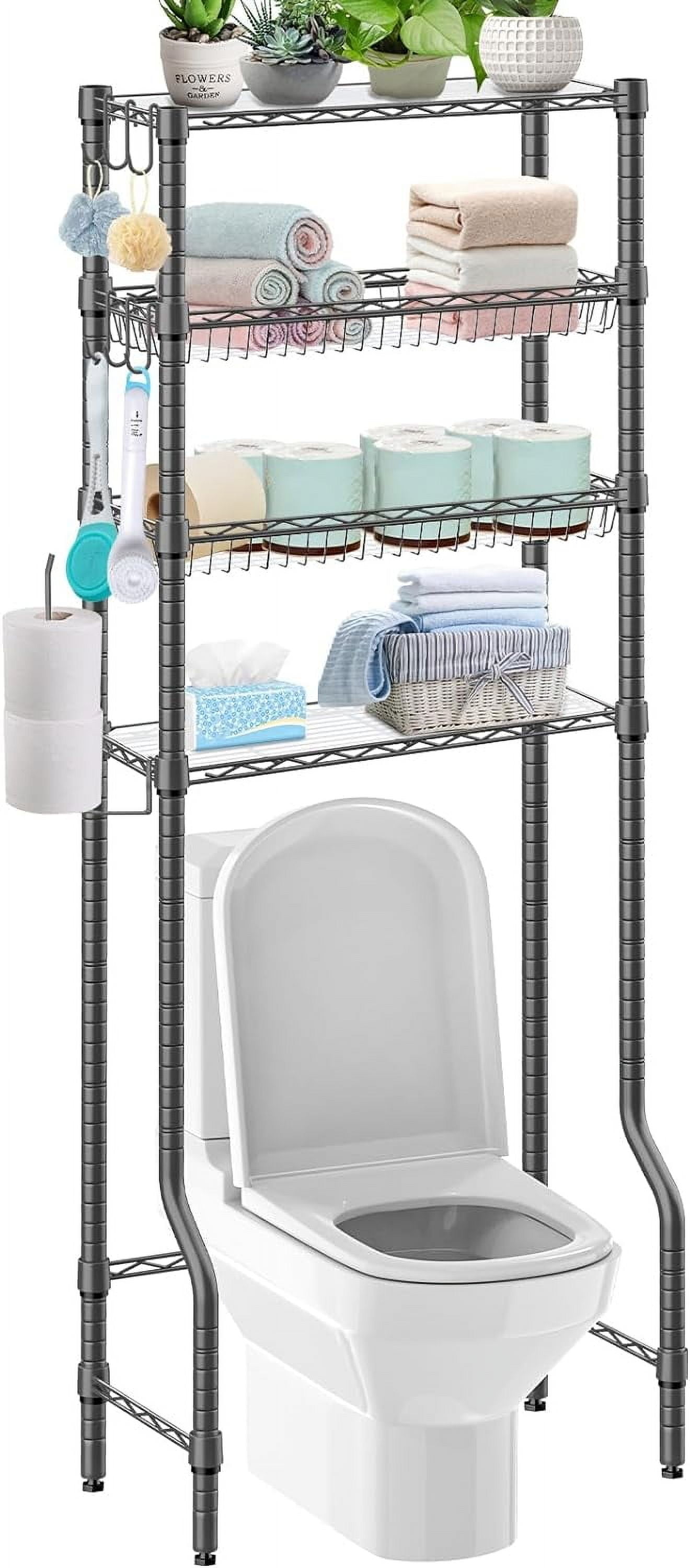 Over The Toilet Storage, 4-Tier Over Toilet Shelf Organizer Metal ...