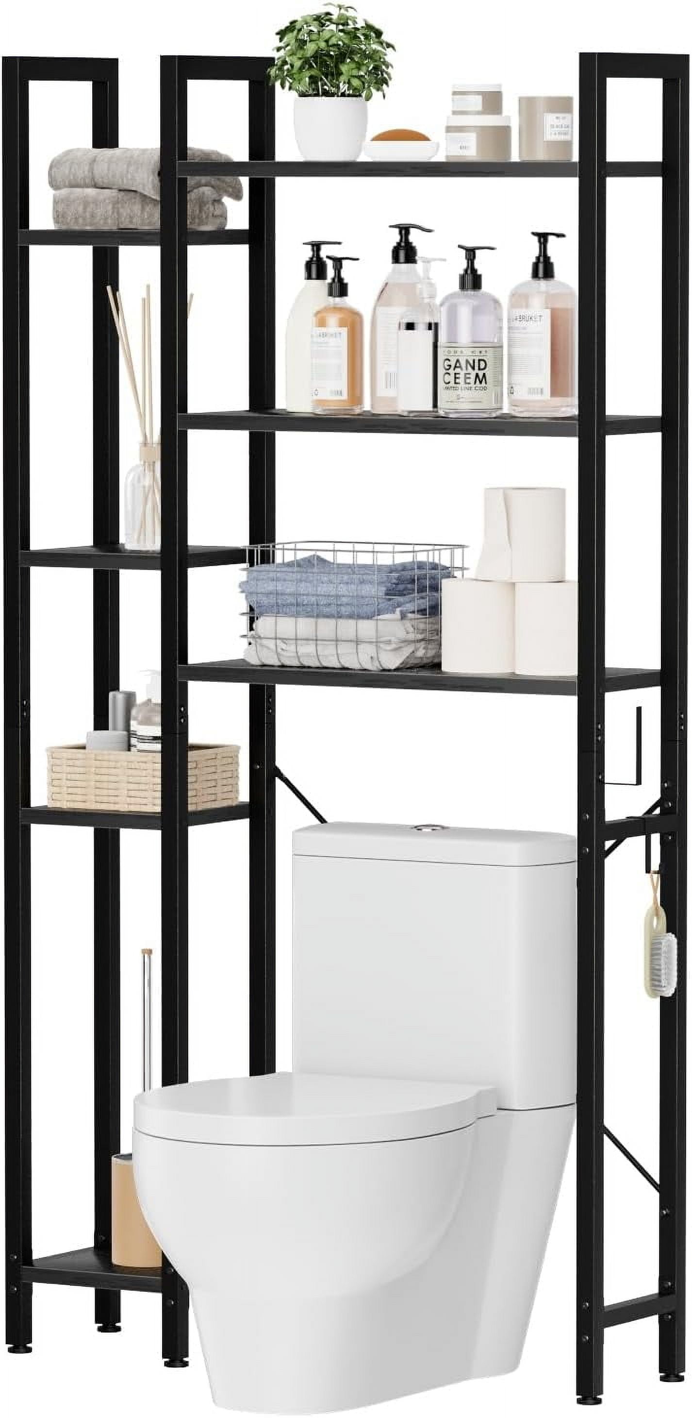 Over The Toilet Storage with 7-Tier Bathroom Organizer Shelf ...