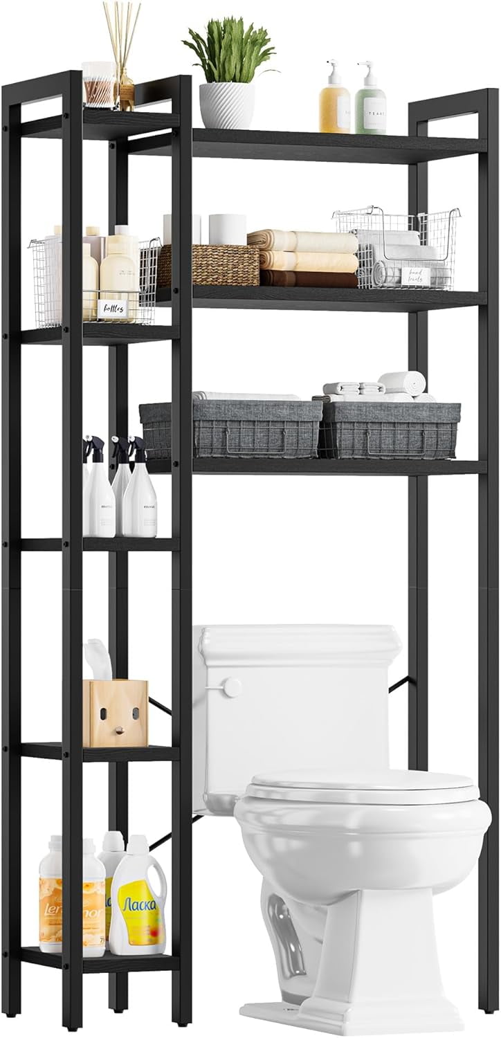 over the Toilet Storage with 8-Titer Shelf, Freestanding Bathroom ...