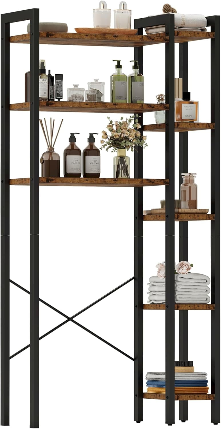 over the Toilet Storage with 8-Titer Shelf, Freestanding Bathroom ...