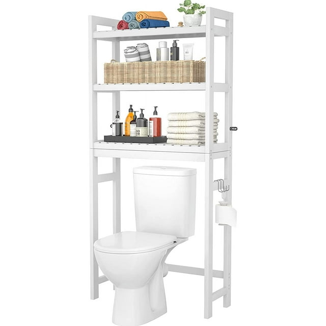 Over The Toilet Storage, Bamboo 3-Tier Over-The-Toilet Space Saver ...