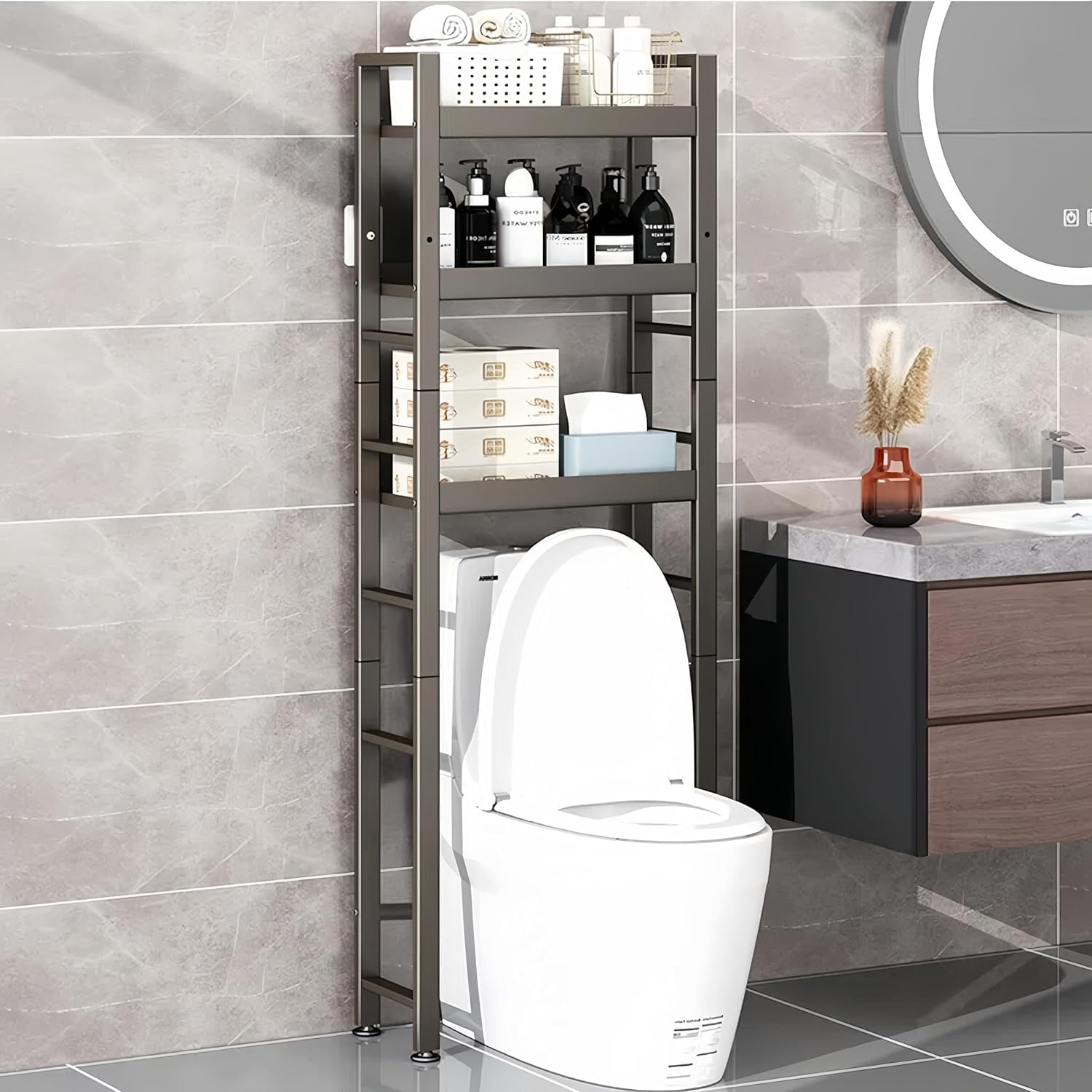 Over The Toilet Storage Cabinet, 3 Tier Metal Rustproof Above Toilet ...