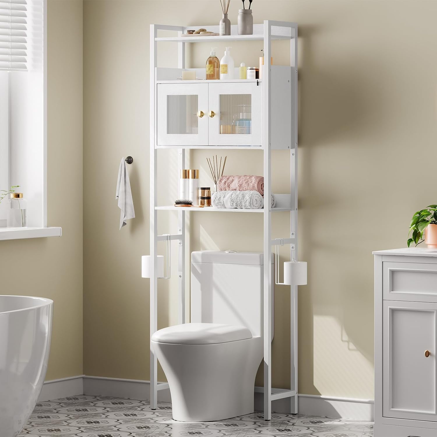 Over The Toilet Storage Cabinet, Bathroom Organizer Storage Cabinet ...