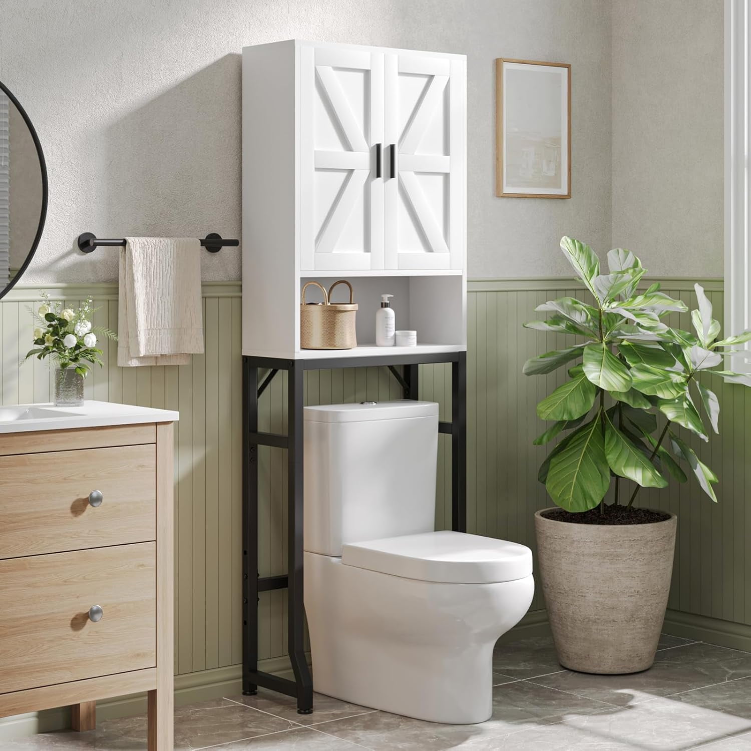 Over The Toilet Storage Cabinet, Bathroom Organizers and Storage with ...