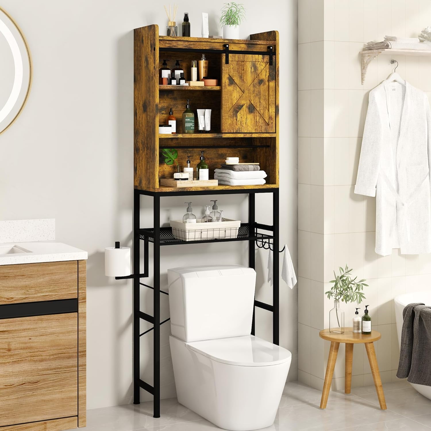 Over The Toilet Storage Cabinet, Bathroom Rack Organizers with ...