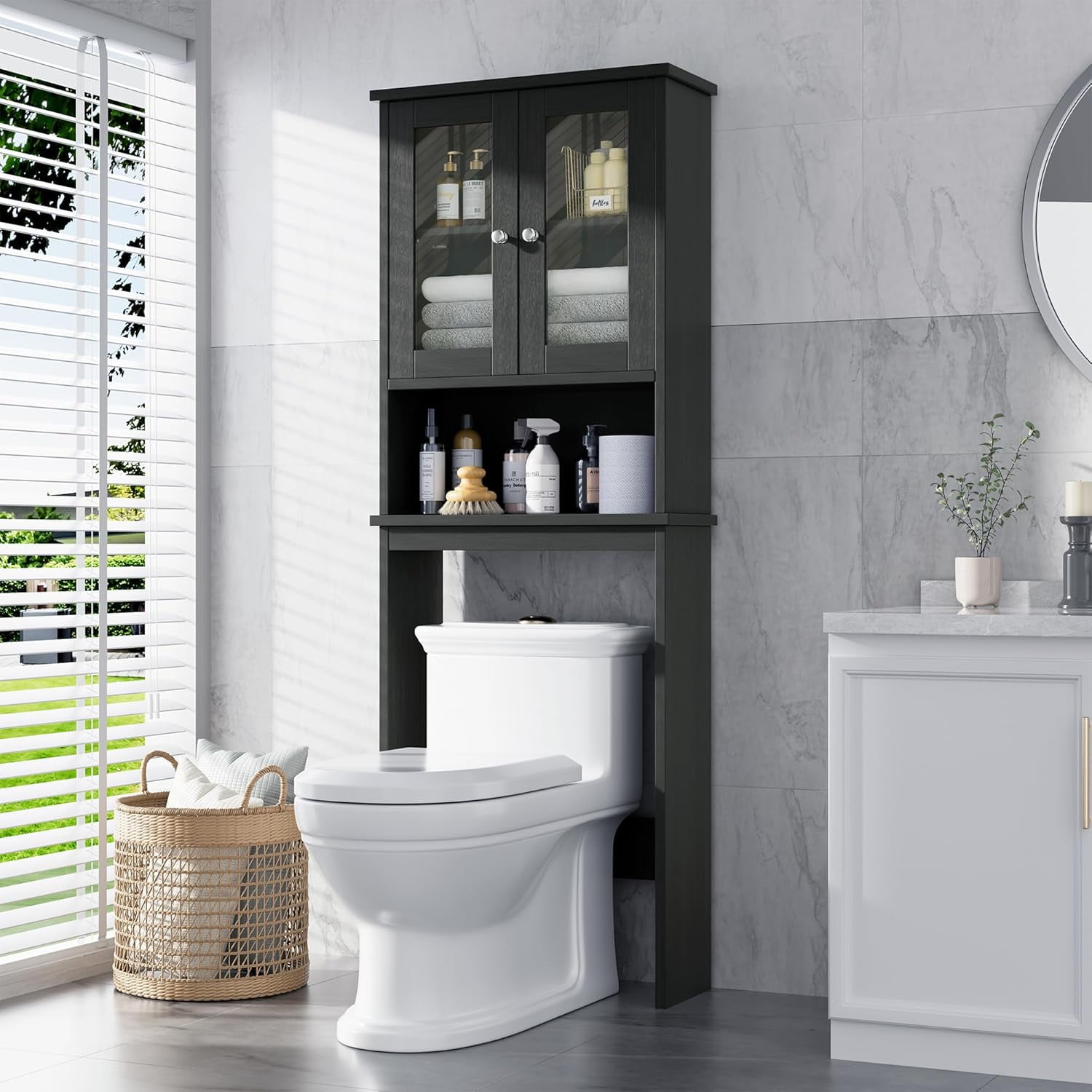 Over The Toilet Storage Cabinet, Bathroom Storage Organizer Over Toilet ...