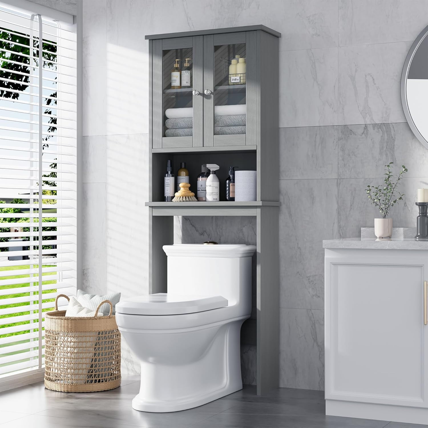 Over The Toilet Storage Cabinet Bathroom Storage Organizer Over Toilet ...